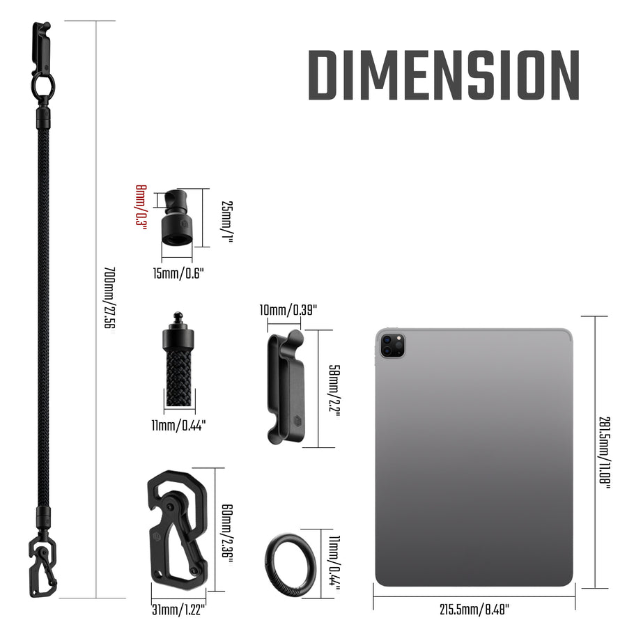 KeyUnity KD02 Titanium Wallet Chain, Jeans Keychain Accessory for Men