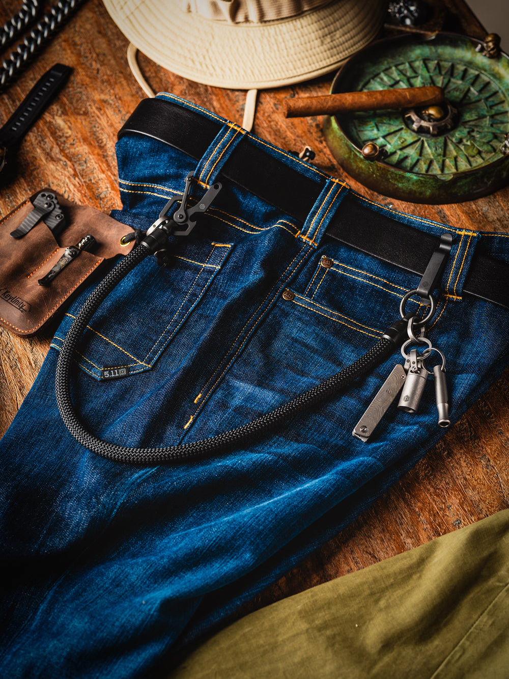 KeyUnity KD02 Titanium Wallet Chain, Jeans Keychain Accessory for Men