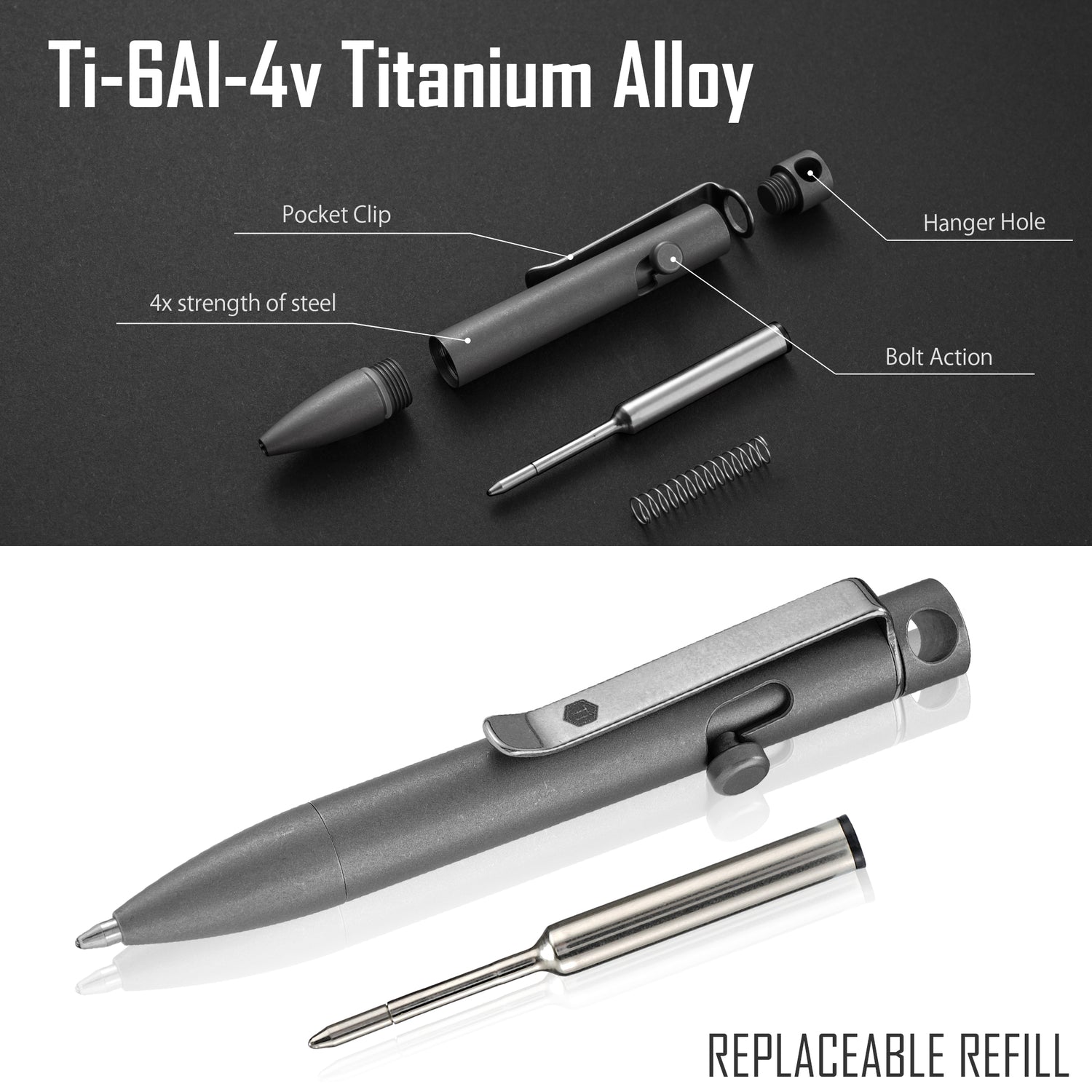 KeyUnity KP05 Titanium Alloy Tactical Fountain Pen