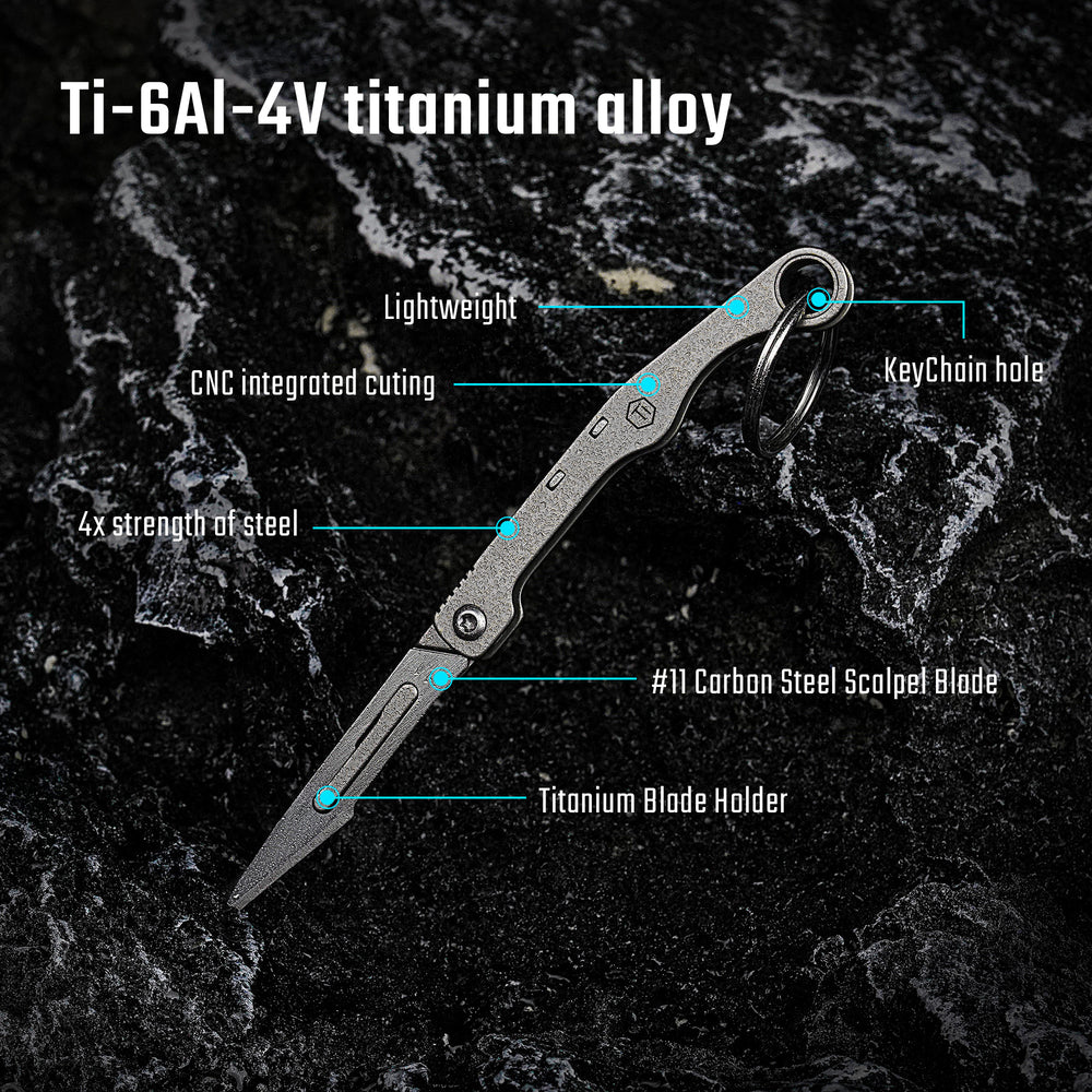 KeyUnity KK13 Mini Titanium Pocket Knife for Everyday Carry