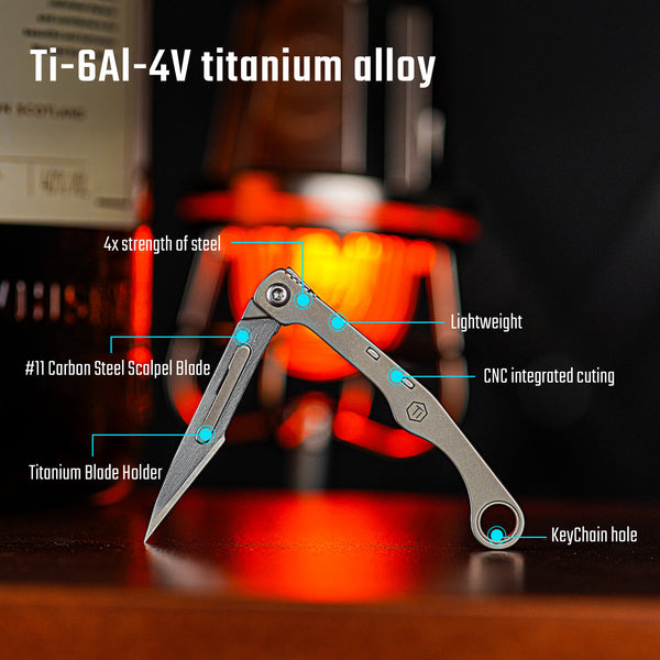 KeyUnity KK13 Mini Titanium Pocket Knife for Everyday Carry