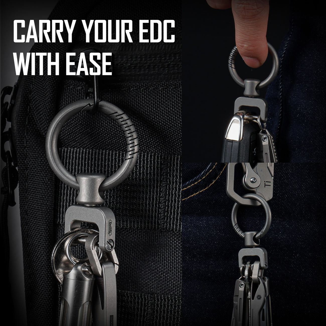 KeyUnity KA36 Titanium Side Pushing Key Ring