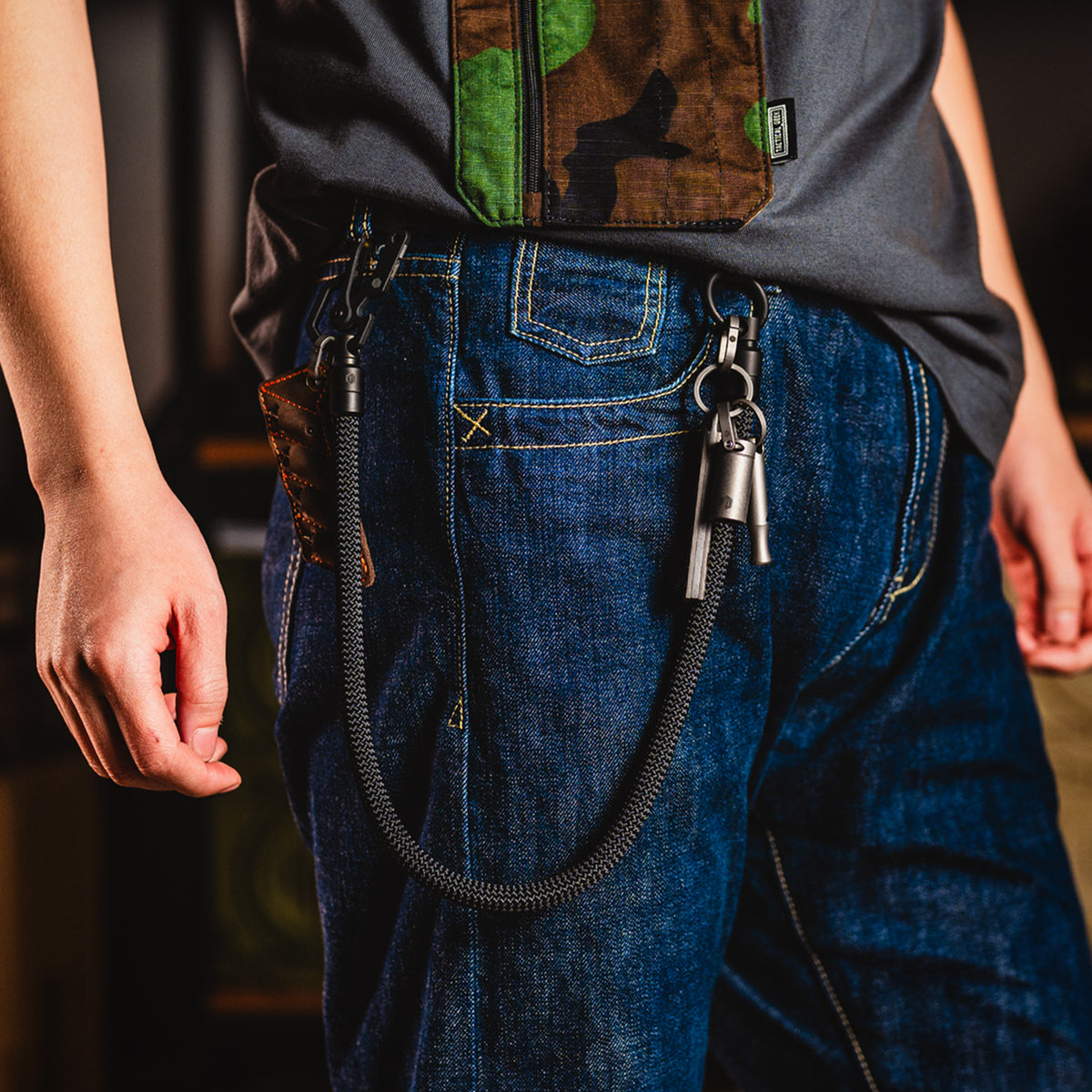 KeyUnity KD02 Titanium Wallet Chain, Jeans Keychain Accessory for Men