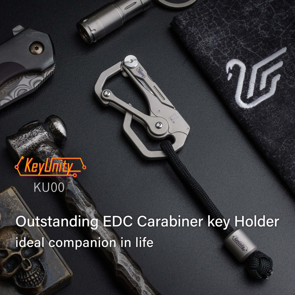 KeyUnity KU00 Multifunctional Ti-6Al-4V Carabiner Clip with Blade