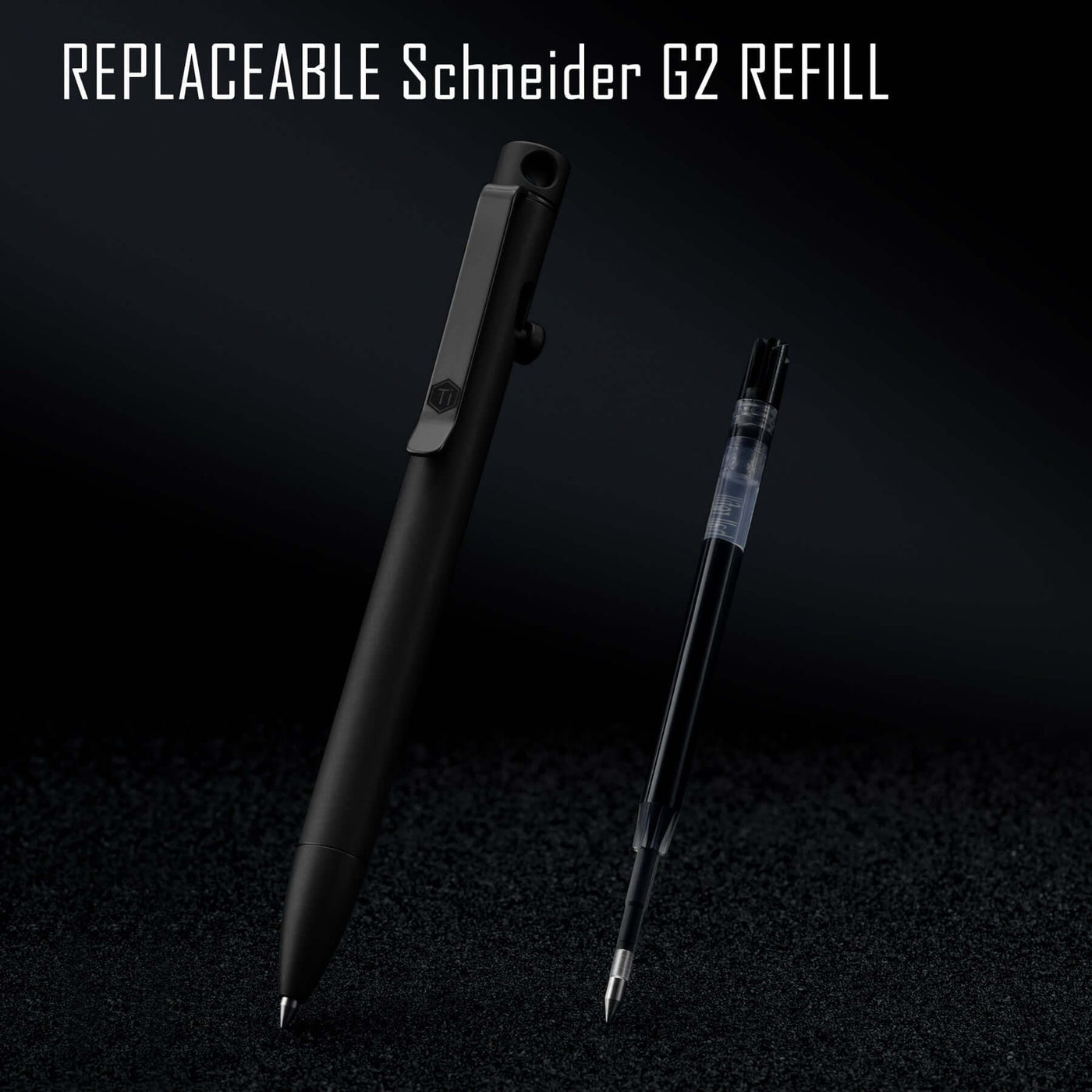 KeyUnity KP01 Titanium Alloy Bolt Action Pen （BLACK）