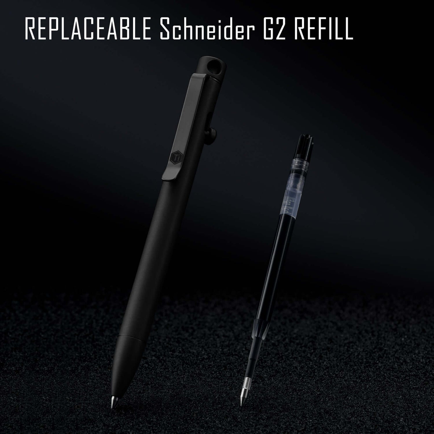 KeyUnity KP01 Titanium Alloy Bolt Action Pen （BLACK）
