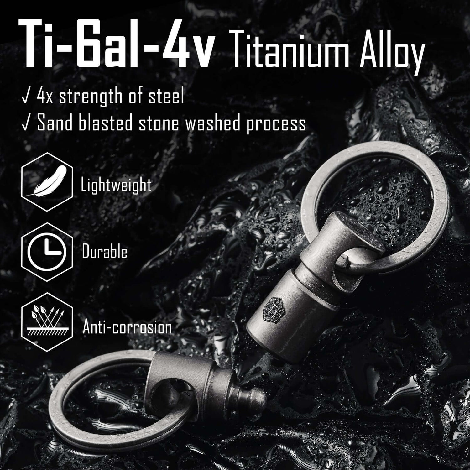 KeyUnity KA24 Titanium Alloy Keychain Key Ring Connector